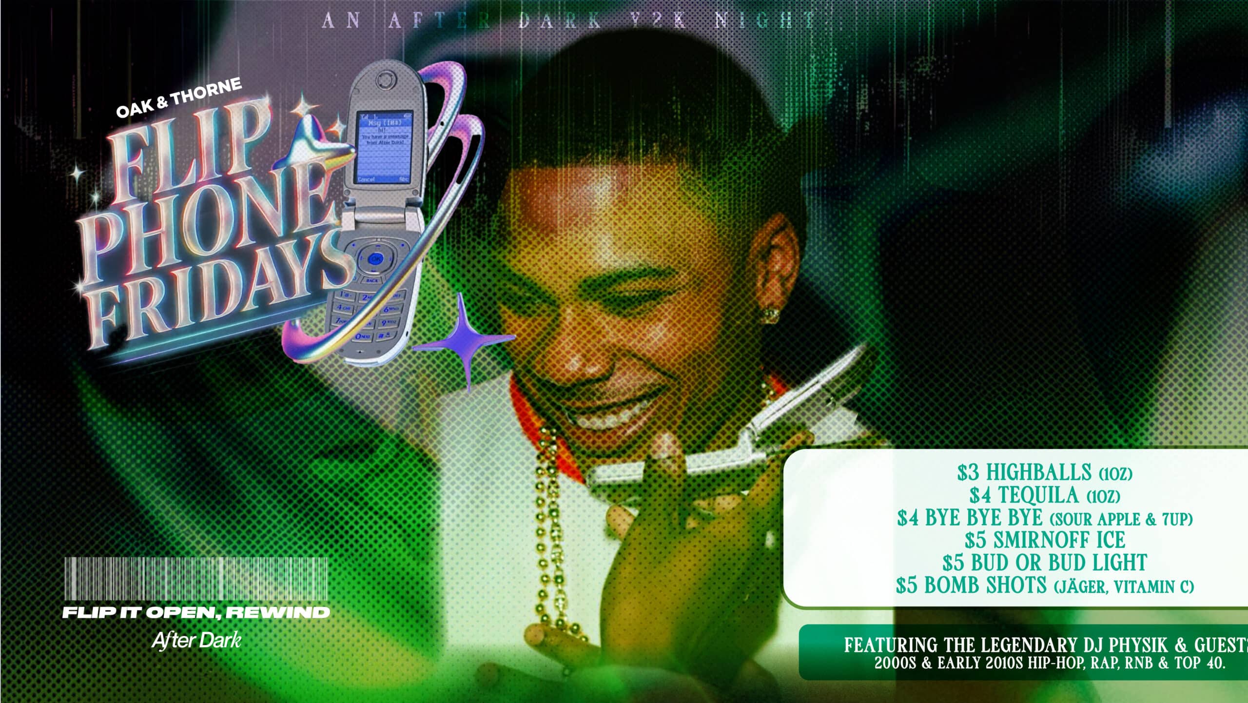 After Dark presents Flip Phone Fridays at Oak & Thorne